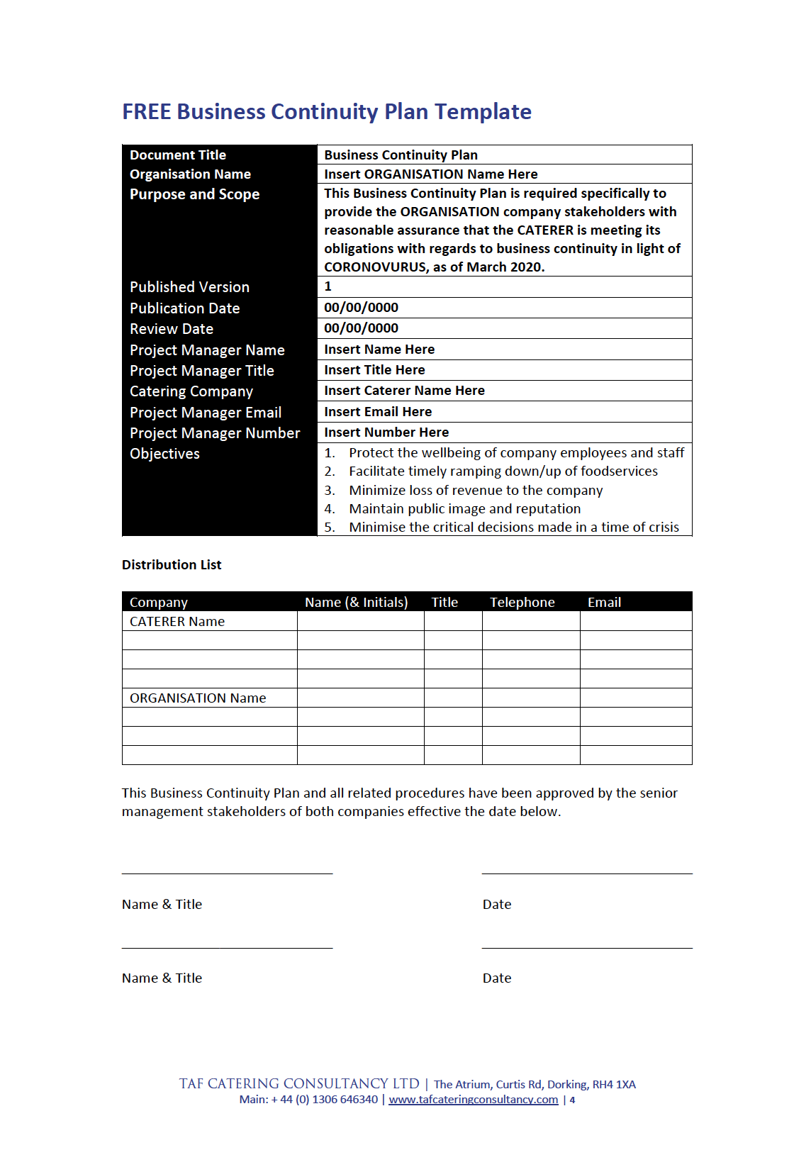 Foodservice Business Continuity Plan | Download our FREE Template to ...